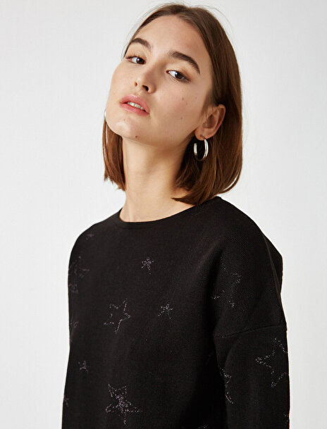 Koton Kadın Bisiklet Yaka Jakarli Triko Kazak