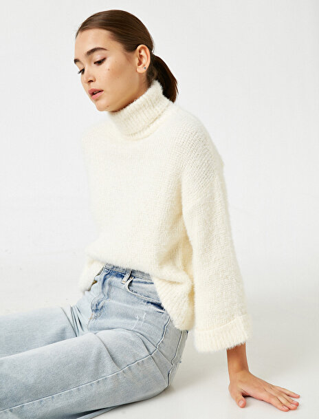 Koton Ole Genç Kız Balıkçı Yaka Triko Kazak