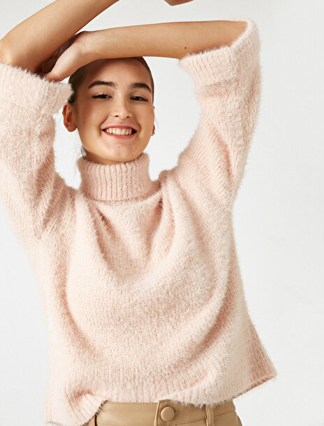 Koton Ole Genç Kız Balıkçı Yaka Triko Kazak