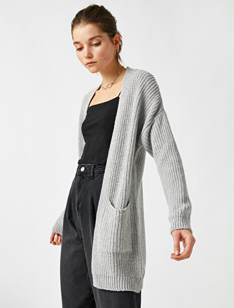 Koton Ole Genç Kız Cepli Uzun Kollu Triko Hırka