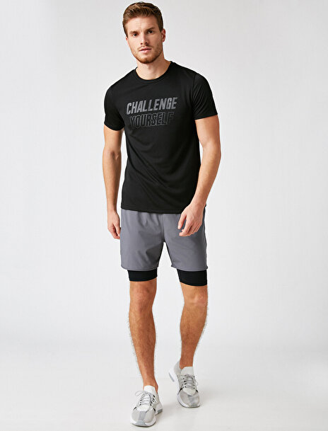 Koton Erkek Çift Cep İki Farklı Kumaştan Şort