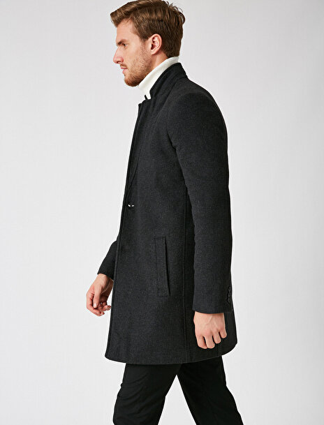 Koton Erkek Düğmeli Cep Detaylı Kaban