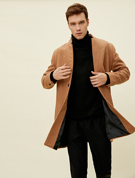 Koton Erkek Düğmeli Cep Detaylı Kaban