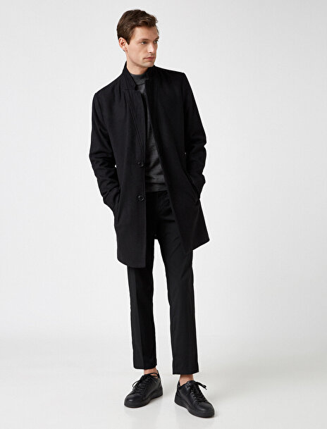 Koton Erkek Düğmeli Cep Detaylı Kaban