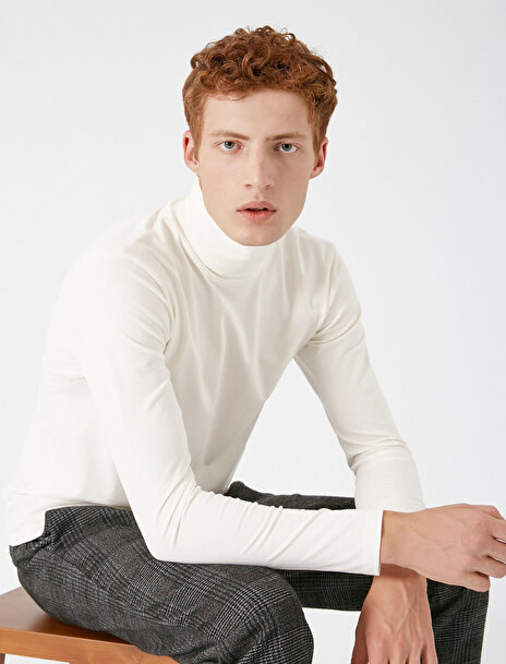 Koton Erkek Organik Pamuklu Balikçi Yaka Uzun Kollu Tisört Koton Erkek Organik Pamuklu Balikçi Yaka Uzun Kollu Tisört