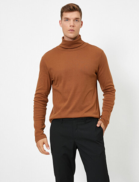 Koton Erkek Boğazlı Uzun Kollu Basic T-Shirt