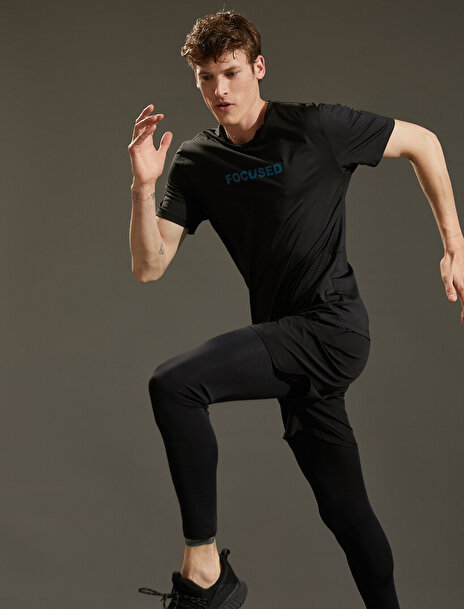 Koton Erkek Yazılı Baskılı Bisiklet Yaka Kısa Kollu Tişört