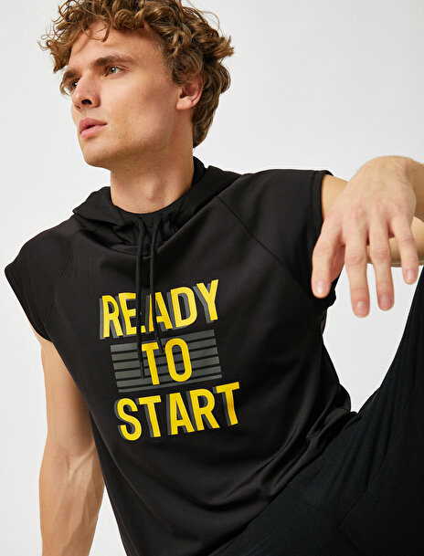 Koton Erkek Yazılı Baskılı Kapüşonlu Kısa Kollu Sweatshirt Koton Erkek Yazılı Baskılı Kapüşonlu Kısa Kollu Sweatshirt