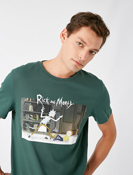 Koton Erkek Pamuklu Rick and Morty Lisanslı Bisiklet Yaka Kısa Kollu Tişört Koton Erkek Pamuklu Rick and Morty Lisanslı Bisiklet Yaka Kısa Kollu Tişört