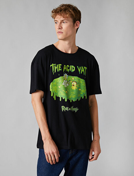 Koton Erkek %100 Pamuk Rick and Morty Lisanslı Bisiklet Yaka Kısa Kollu Tişört Koton Erkek %100 Pamuk Rick and Morty Lisanslı Bisiklet Yaka Kısa Kollu Tişört