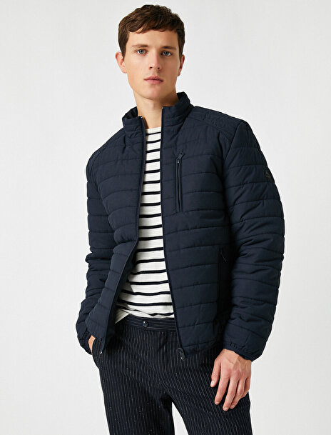 Koton Erkek Dik Yaka Cepli İnce Mont