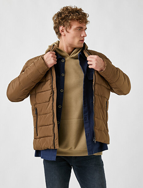 Koton Erkek Fermuar Cepli Şişme Mont