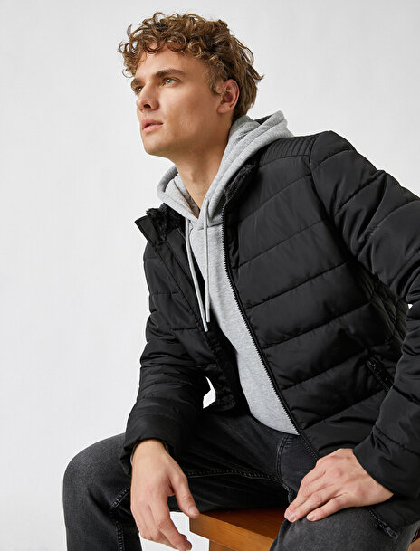 Koton Erkek Fermuar Cepli Şişme Mont