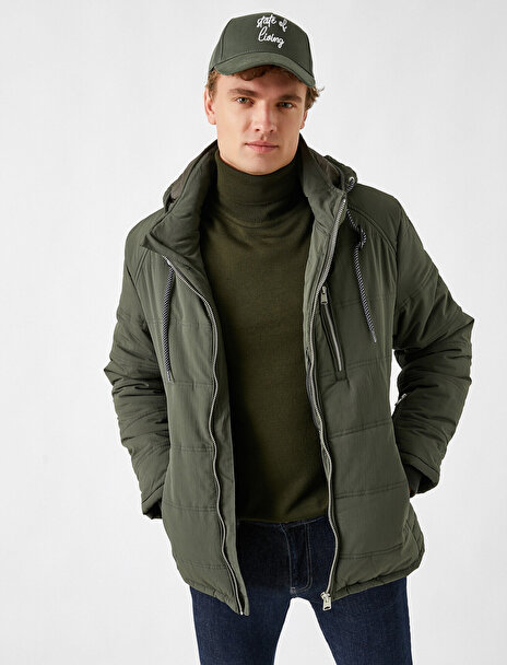 Koton Erkek Kapşonlu Şişme Mont