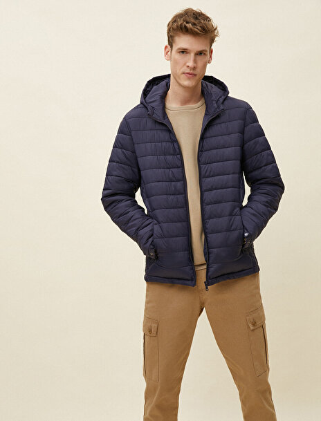 Koton Erkek Kapüşonlu Fermuarlı Mont