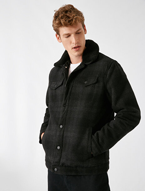 Koton Erkek Gömlek Yaka Ekoseli Cepli Ceket Koton Erkek Gömlek Yaka Ekoseli Cepli Ceket