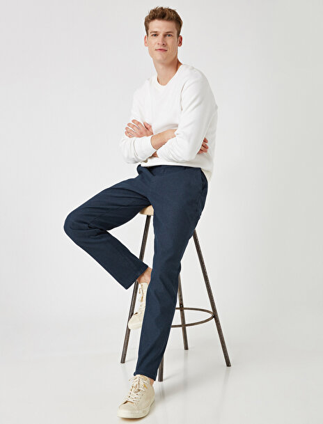 Koton Erkek Slim Fit Chino Poplin Kumaş Pantolon Koton Erkek Slim Fit Chino Poplin Kumaş Pantolon