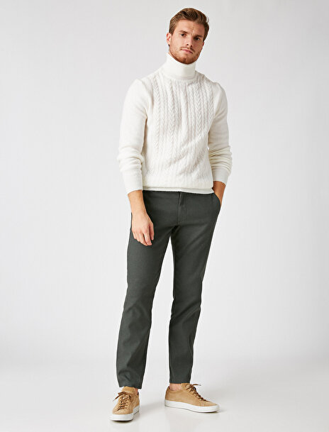 Koton Erkek Slim Fit Chino Poplin Kumaş Pantolon Koton Erkek Slim Fit Chino Poplin Kumaş Pantolon
