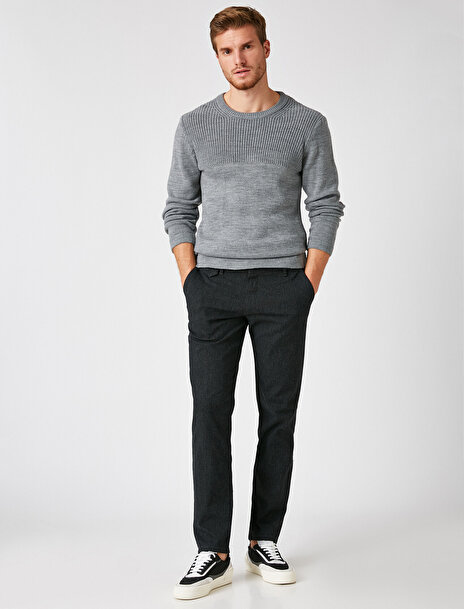 Koton Erkek Chino Poplin Kumaş Slim Fit Pantolon Koton Erkek Chino Poplin Kumaş Slim Fit Pantolon
