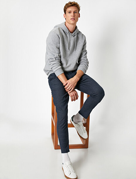 Koton Erkek Ekoseli Bağcıklı Chino Pantolon