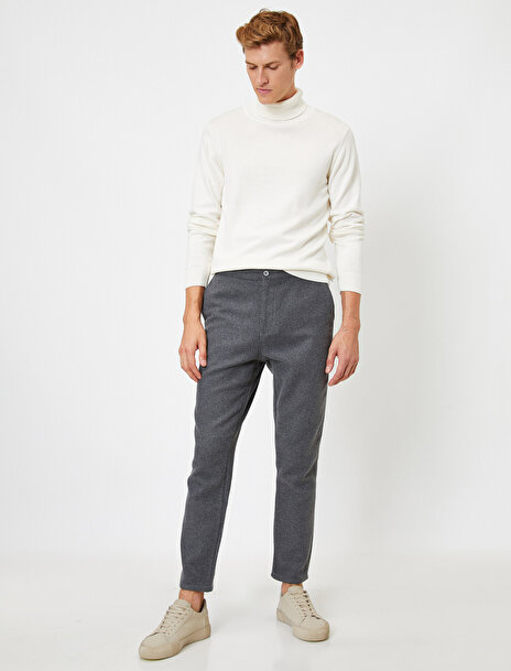 Koton Erkek Slim Fit Poplin Kumaş Chino Pantolon Koton Erkek Slim Fit Poplin Kumaş Chino Pantolon