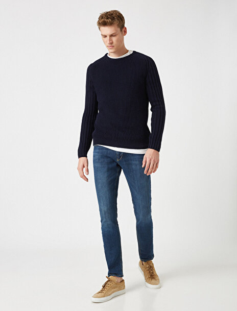 Koton Erkek Skinny Fit Taşlamalı Kot Pantolon - Michael Jean