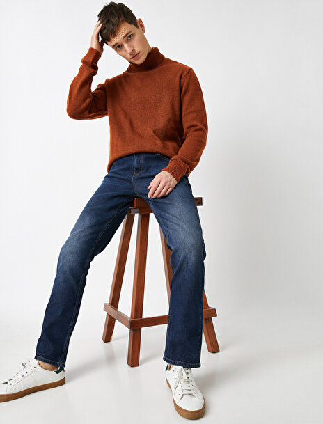 Koton Erkek Straight Fit Kot Pantolon - Mark Jean