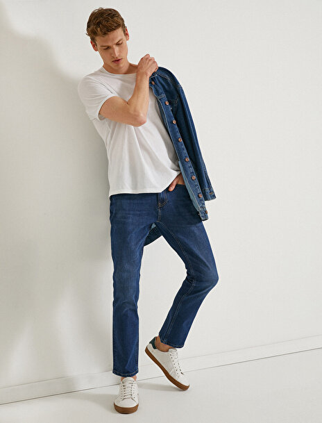 Koton Erkek Straight Fit Kot Pantolon - Mark Jean
