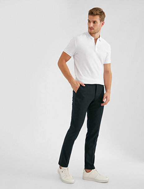 Koton Erkek Kareli Slim Chino Pantolon Koton Erkek Kareli Slim Chino Pantolon