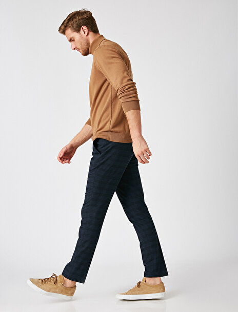 Koton Erkek Chino Kareli Poplin Kumaş Pantolon Koton Erkek Chino Kareli Poplin Kumaş Pantolon