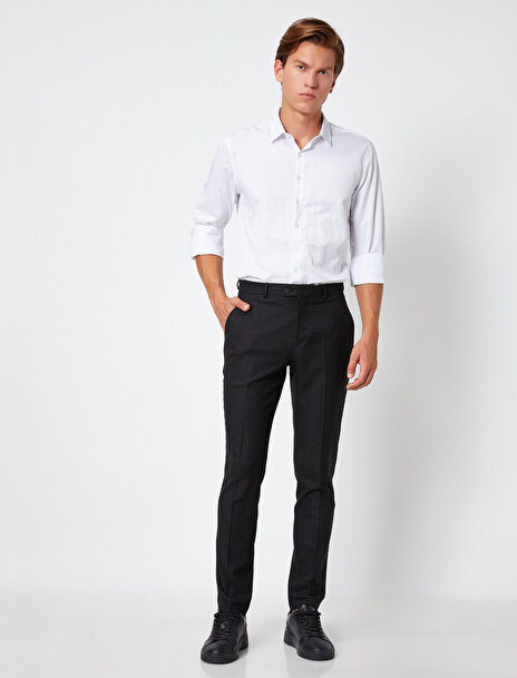Koton Erkek Kareli Slim Chino Pantolon Koton Erkek Kareli Slim Chino Pantolon
