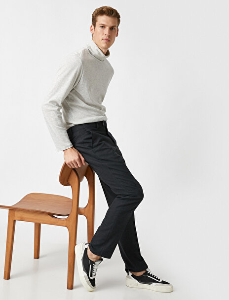 Koton Erkek Slim Fit Comfort Strech Cepli Chino Pantolon Koton Erkek Slim Fit Comfort Strech Cepli Chino Pantolon