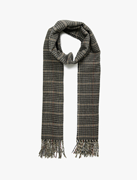 Koton Erkek Püsküllü Desenli Atkı