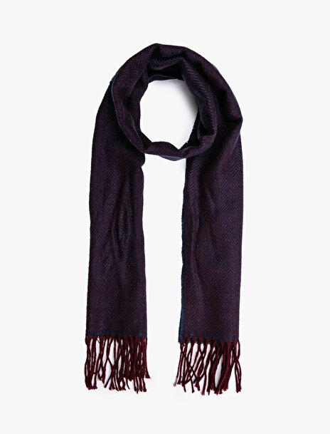 Koton Erkek Püsküllü Desenli Atkı