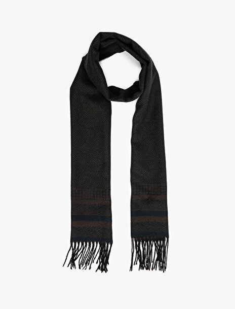 Koton Erkek Püsküllü Desenli Atkı