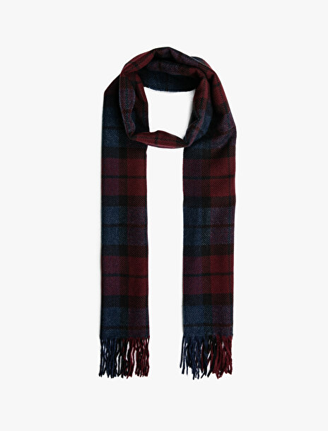 Koton Erkek Ekose Püsküllü Atkı