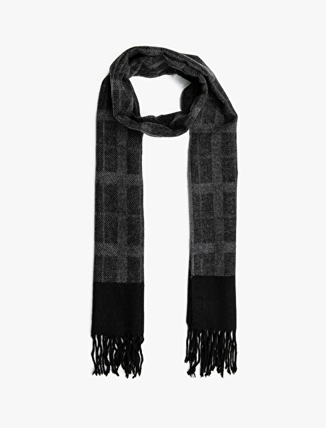 Koton Erkek Kareli Püsküllü Atkı