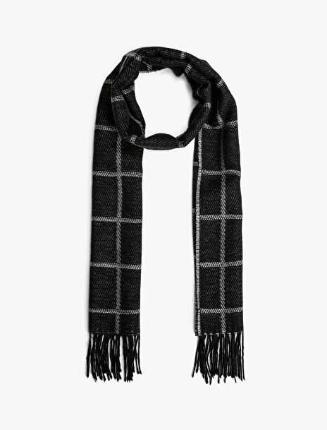 Koton Erkek Kareli Püsküllü Atkı