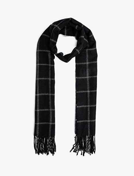 Koton Erkek Kareli Püsküllü Atkı