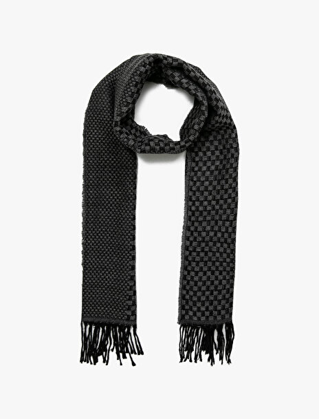 Koton Erkek Kareli Püsküllü Atkı