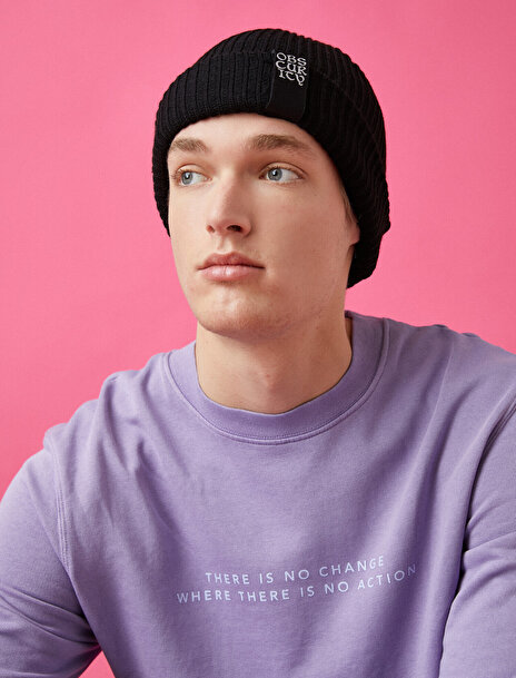 Koton Erkek Yazılı Baskılı Bere