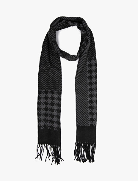 Koton Erkek Desenli Püsküllü Atkı