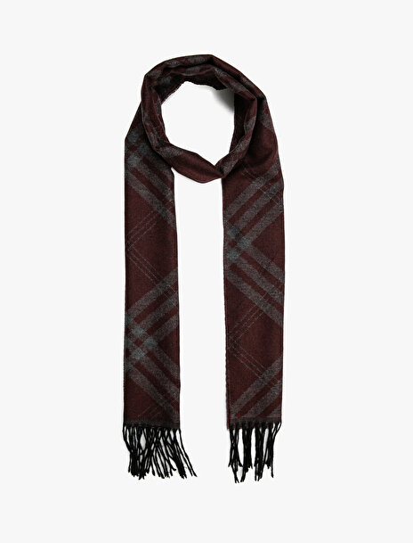 Koton Erkek Respect Life - Yaşama Saygı - Ekose Püsküllü Şal Koton Erkek Respect Life - Yaşama Saygı - Ekose Püsküllü Şal