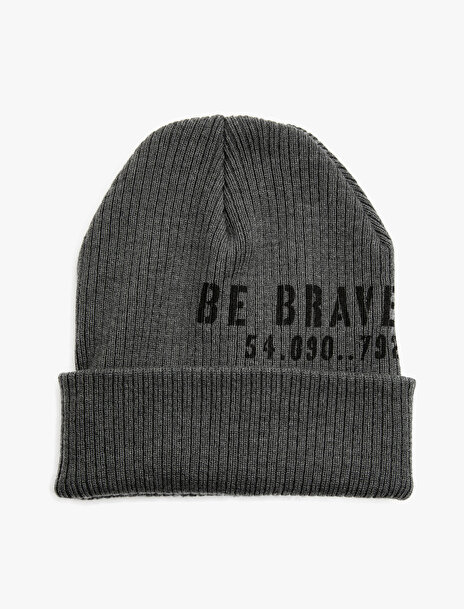 Koton Erkek Yazılı Baskılı Bere