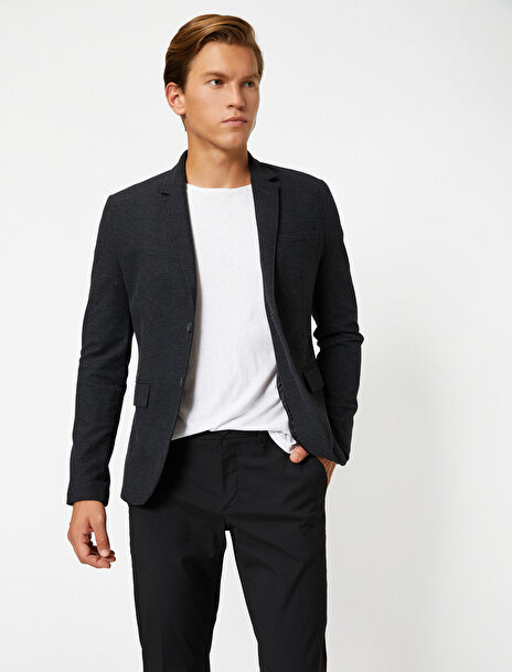 Koton Erkek Cep Düğme Detaylı Spor Ceket