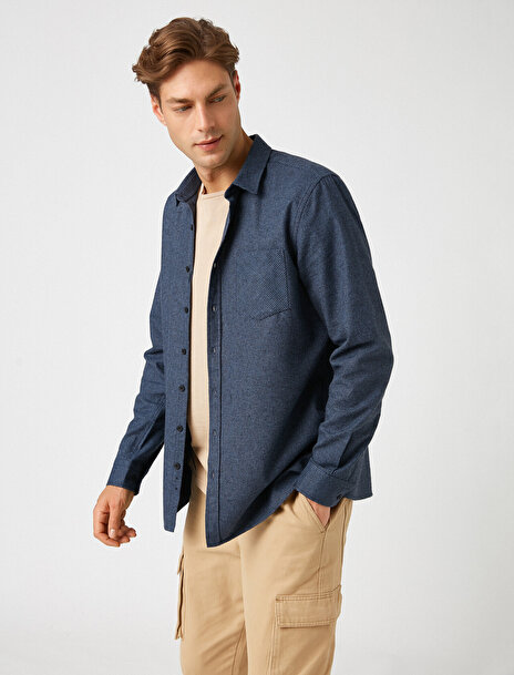 Koton Erkek Kareli Cepli Klasik Yaka Gömlek