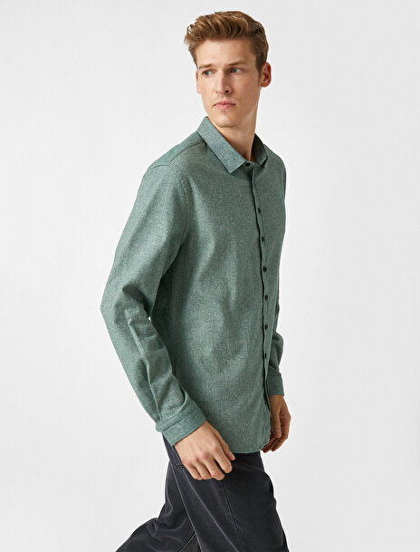 Koton Erkek Slim Fit Klasik Yaka Uzun Kollu Gömlek