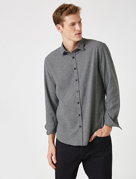 Koton Erkek Pamuklu Klasik Yaka Uzun Kollu Gömlek