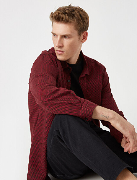 Koton Erkek Pamuklu Klasik Yaka Uzun Kollu Gömlek