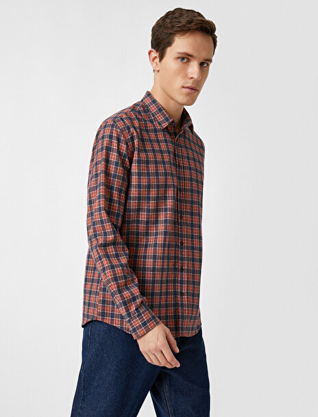 Koton Erkek Kareli Uzun Kollu Klasik Yaka Gömlek Koton Erkek Kareli Uzun Kollu Klasik Yaka Gömlek